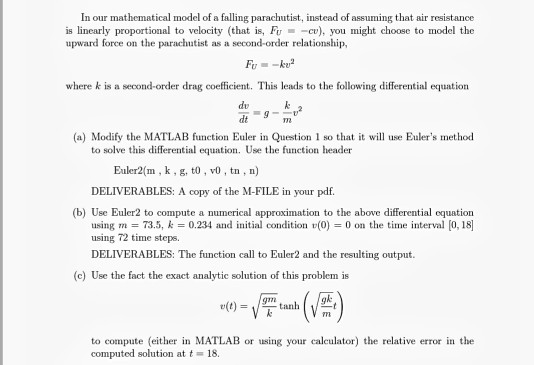 matlab equation différentielle non linéaire