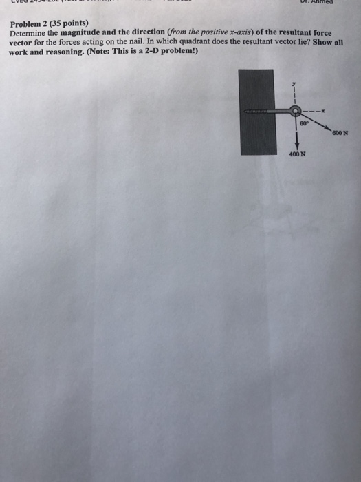 Solved Problem 2 (35 points) Determine the magnitude and the | Chegg.com
