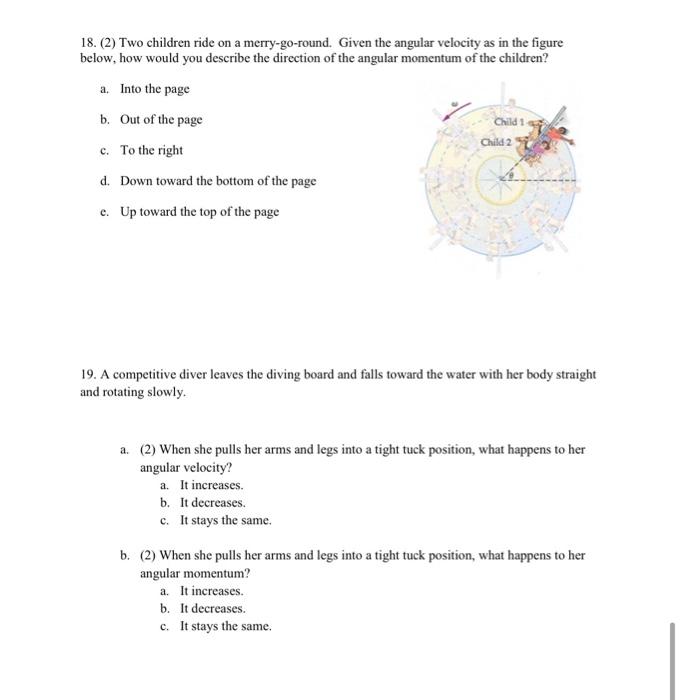Solved 13. (2) The rotating systems pictured below differ | Chegg.com