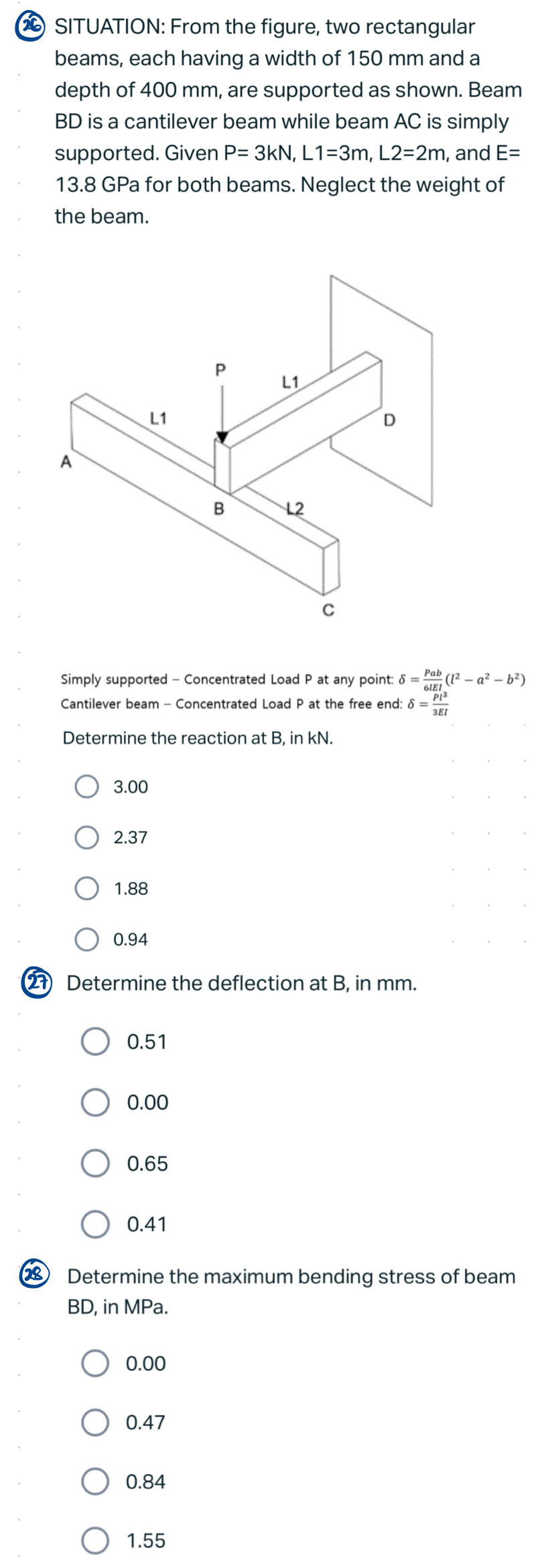 Solved (26) ﻿SITUATION: From the figure, two rectangular | Chegg.com