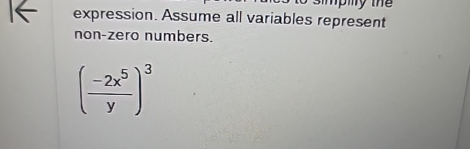 Solved Expression Assume All Variables Represent Non Zero