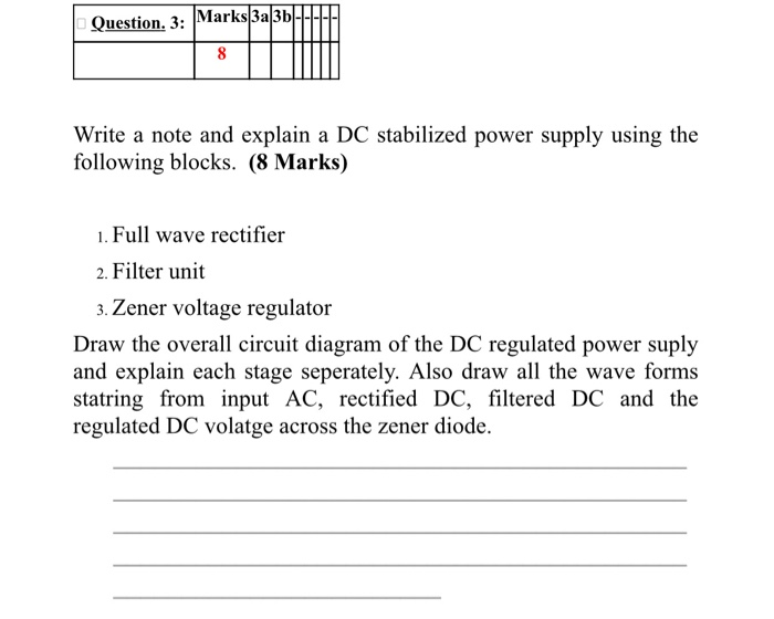 Solved Question. 3: Marks 3a 3b|--I--- Write a note and | Chegg.com