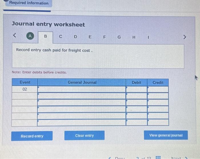 Solved Journal entry worksheet Note: Enter debits before | Chegg.com