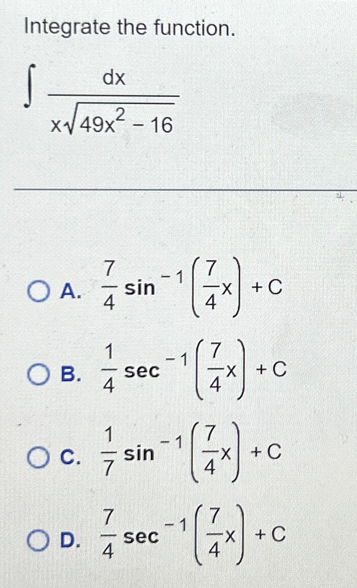 Solved Integrate the | Chegg.com
