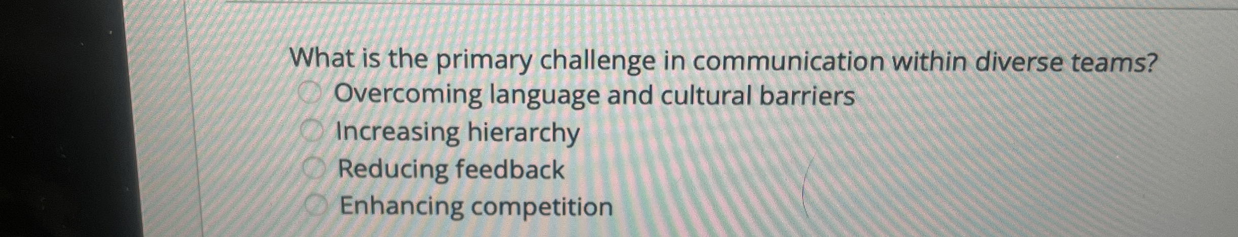 Solved What is the primary challenge in communication within | Chegg.com