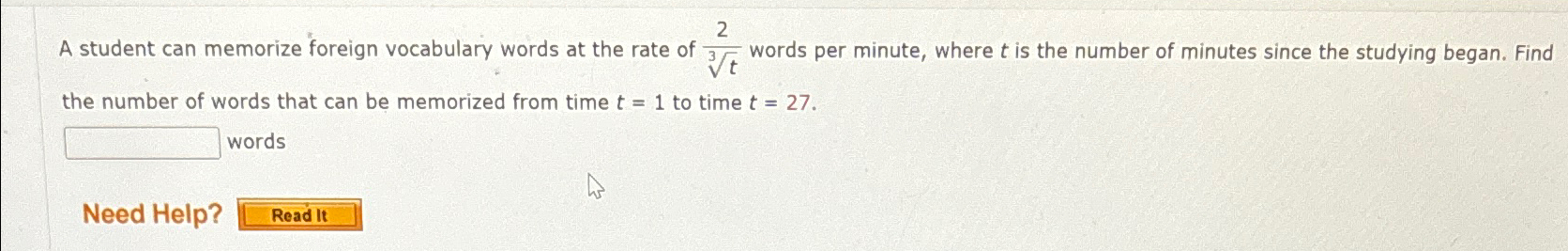 Solved A student can memorize foreign vocabulary words at | Chegg.com