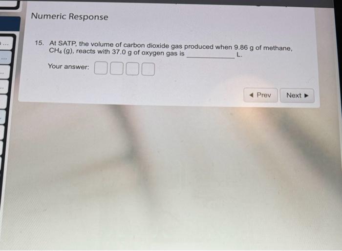 Solved Numeric Response 15. At SATP, the volume of carbon | Chegg.com