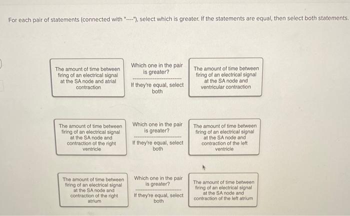 Solved For each pair of statements (connected with "..."), | Chegg.com
