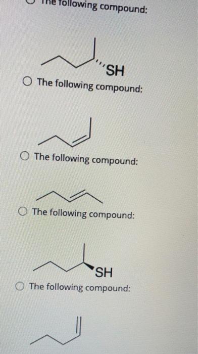 Solved NASH Br DMF following compound: 'SH The following | Chegg.com