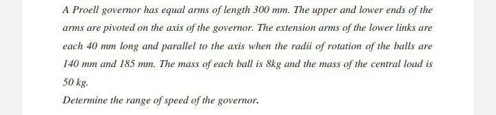 Solved A Proell governor has equal arms of length 300 mm. | Chegg.com