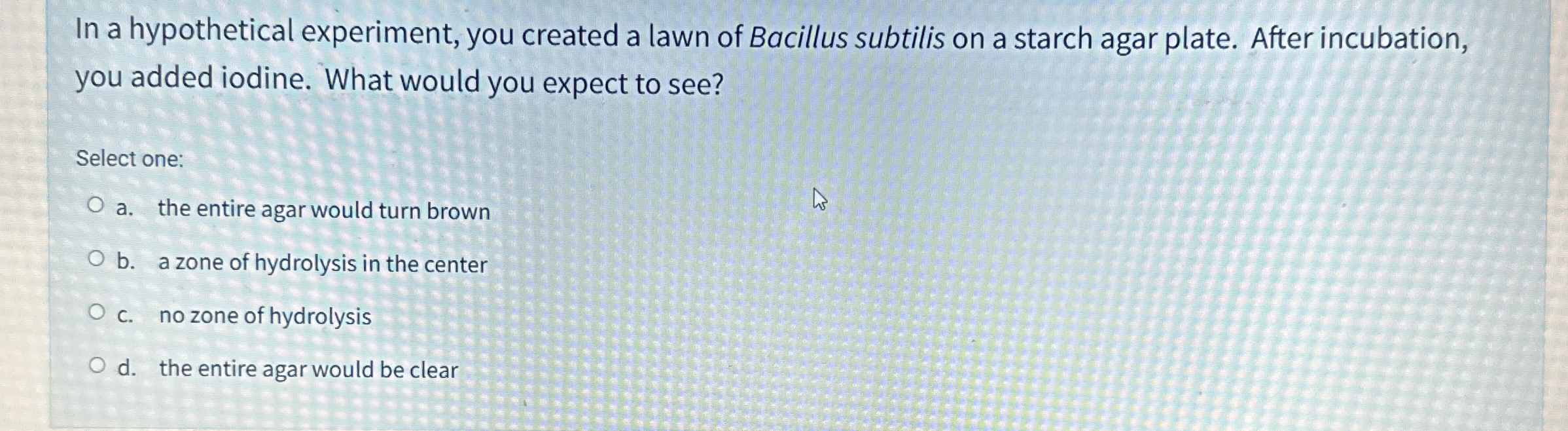 Solved In a hypothetical experiment, you created a lawn of | Chegg.com