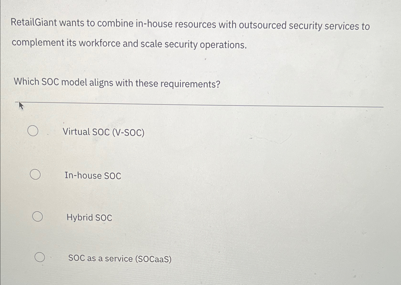 Solved RetailGiant wants to combine in-house resources with | Chegg.com