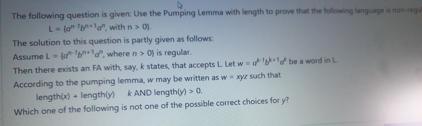 Solved The following question is given: Use the Pumping | Chegg.com