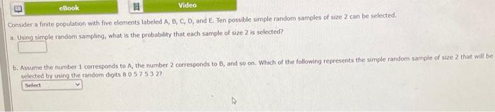 Solved Consider a finite population with five elements | Chegg.com