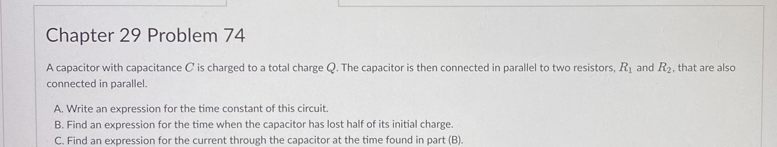 Solved Chapter 29 ﻿Problem 74A capacitor with capacitance C | Chegg.com
