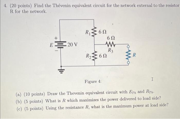 Solved 4. (20 points) Find the Thévenin equivalent circuit | Chegg.com