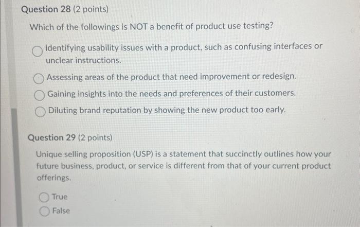 Solved Which of the followings is NOT a benefit of product | Chegg.com