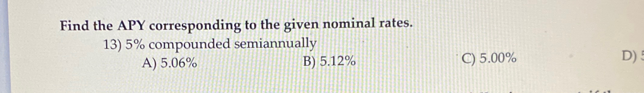 Solved Find the APY corresponding to the given nominal | Chegg.com