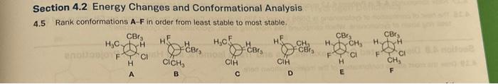 Solved Section 4.2 Energy Changes and Conformational | Chegg.com