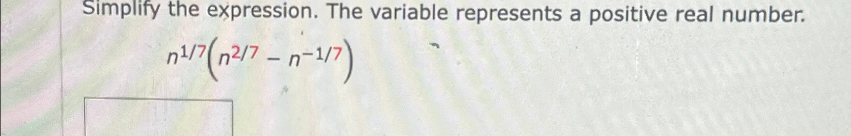 Solved Simplify the expression. The variable represents a | Chegg.com