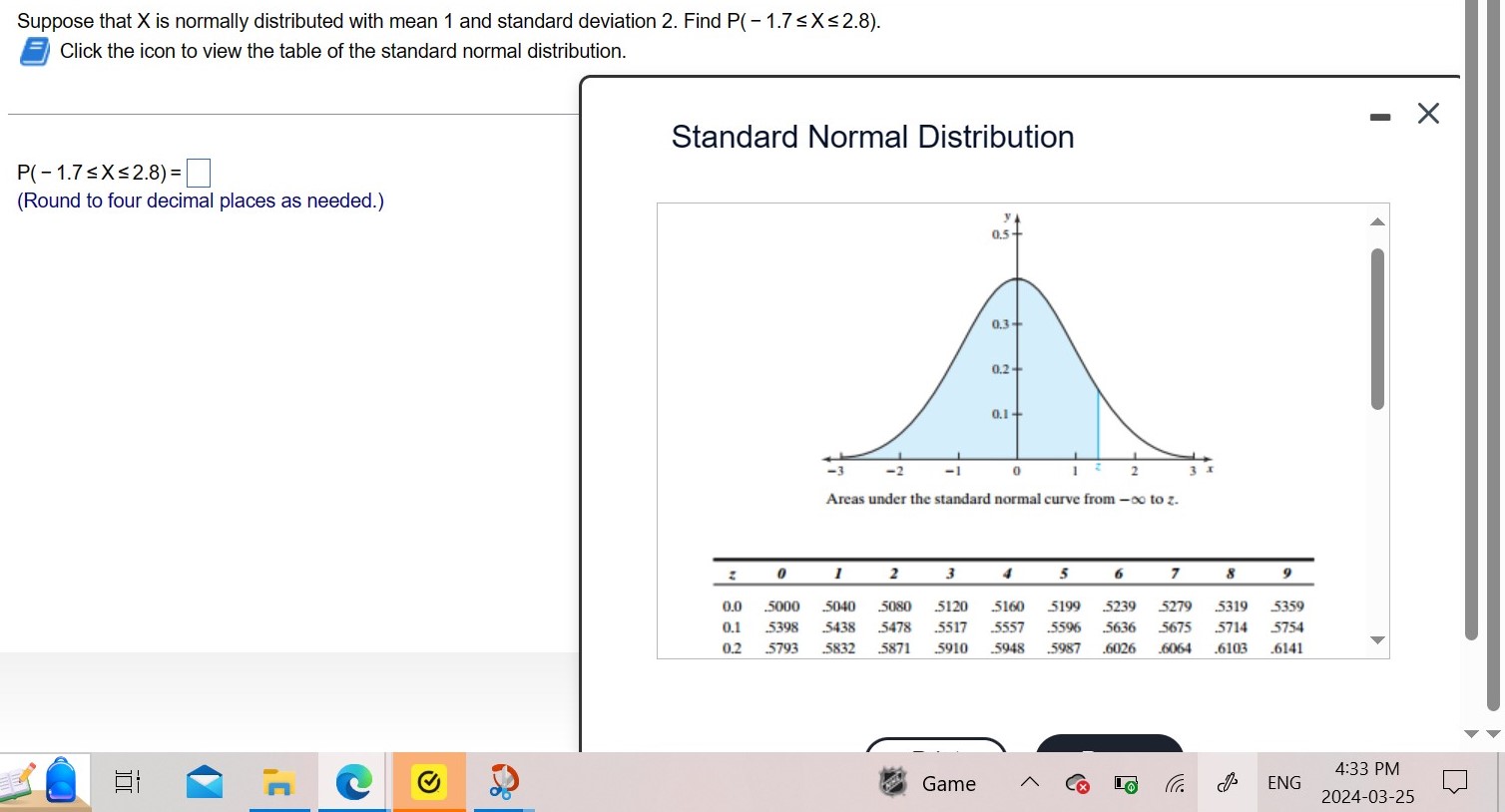 Solved Suppose that x ﻿is normally distributed with mean 1 | Chegg.com