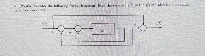 Solved 2. (25pts) Consider the following feedback system. | Chegg.com Solved 2. (25pts) Consider the following feedback system. | Chegg.com