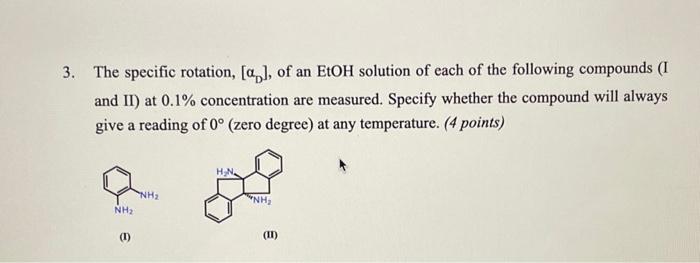 Solved The specific rotation, [αD], of an EtOH solution of | Chegg.com
