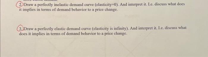 Solved 2. Draw a perfectly inelastic demand curve | Chegg.com