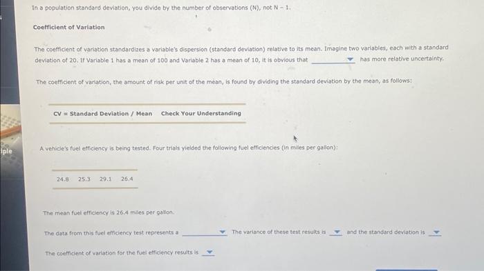Solved 19. Variance and standard deviation The most common | Chegg.com