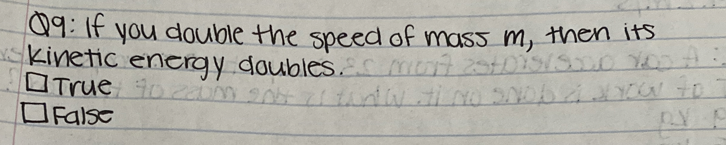 Solved Q9: If you double the speed of mass m, ﻿then its | Chegg.com