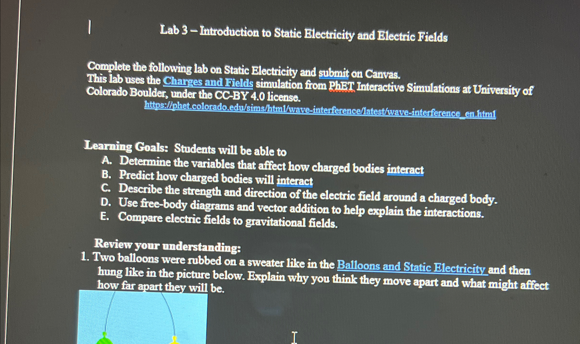 Solved Lab 3 - ﻿Introduction to Static Electricity and | Chegg.com