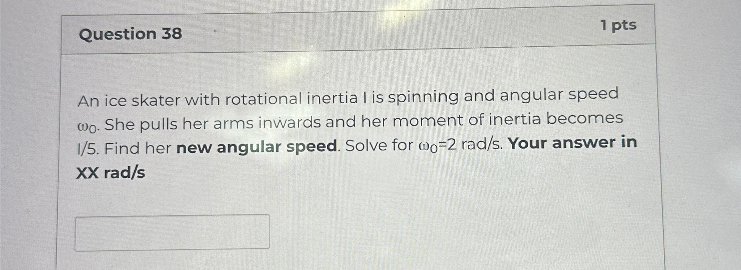 Solved Question 381 ﻿ptsAn ice skater with rotational | Chegg.com