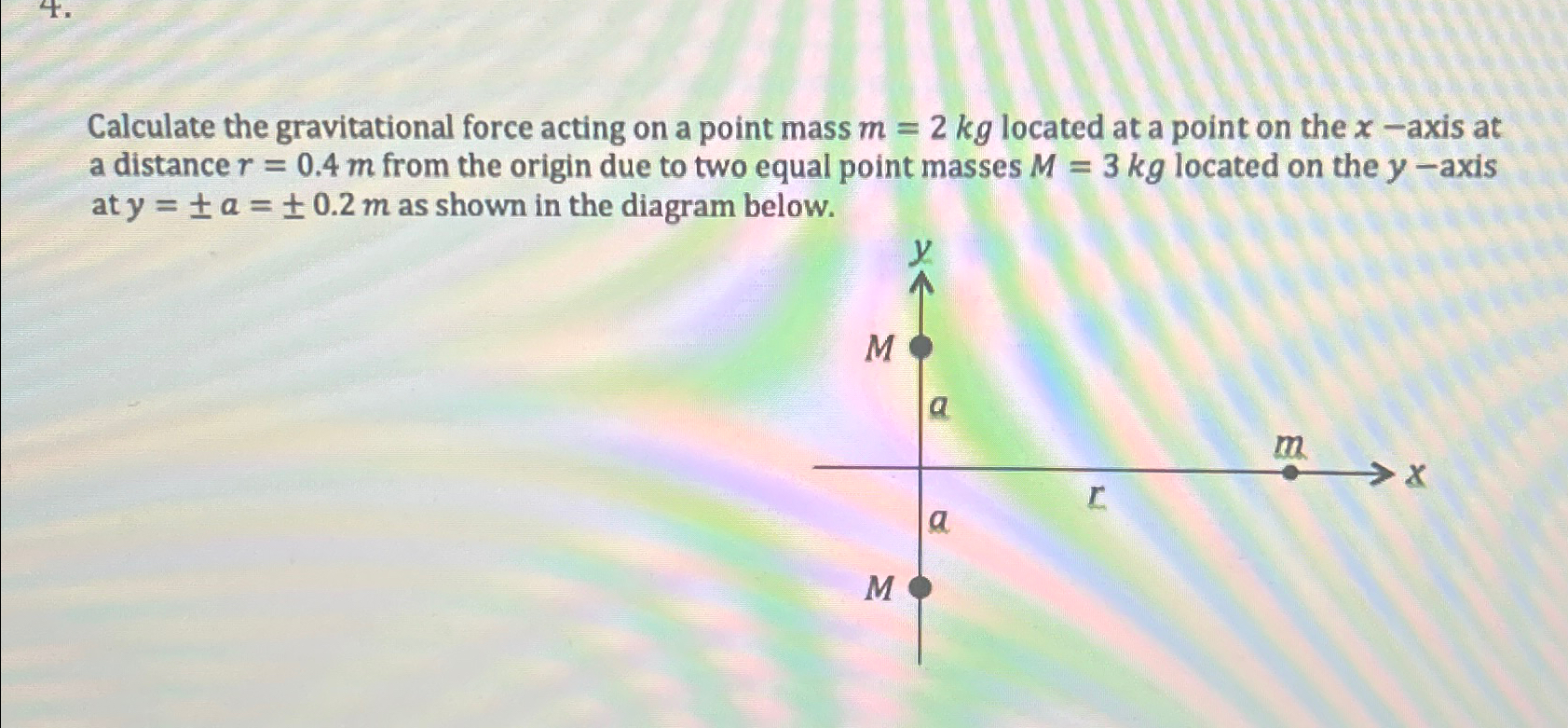 Solved Calculate The Gravitational Force Acting On A Point