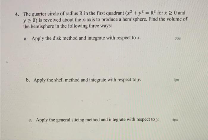 Solved 4. The quarter circle of radius R in the first | Chegg.com