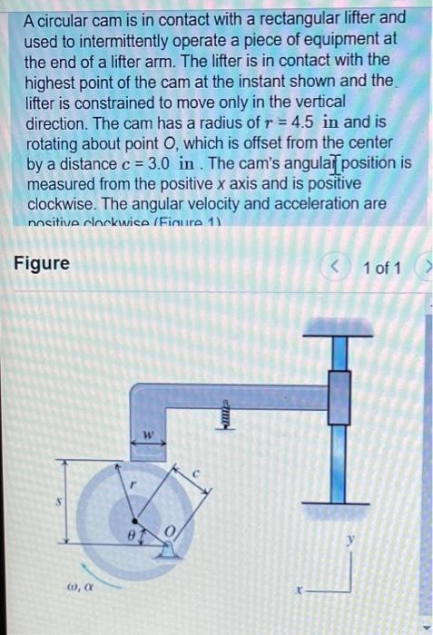 Solved A circular cam is in contact with a rectangular | Chegg.com
