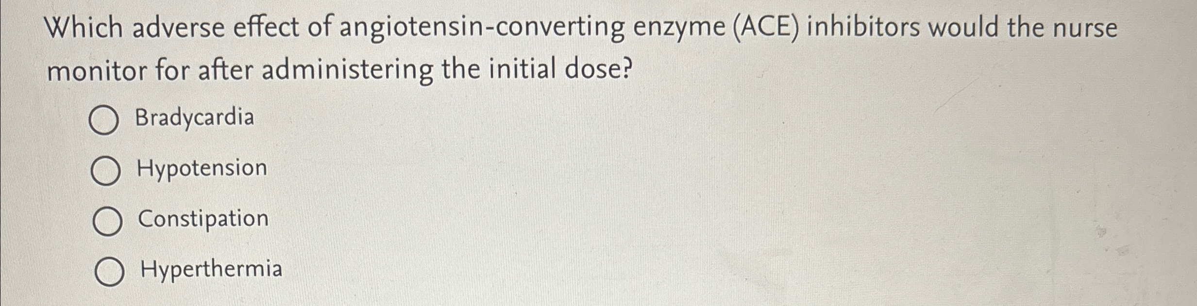 Solved Which adverse effect of angiotensin-converting enzyme | Chegg.com