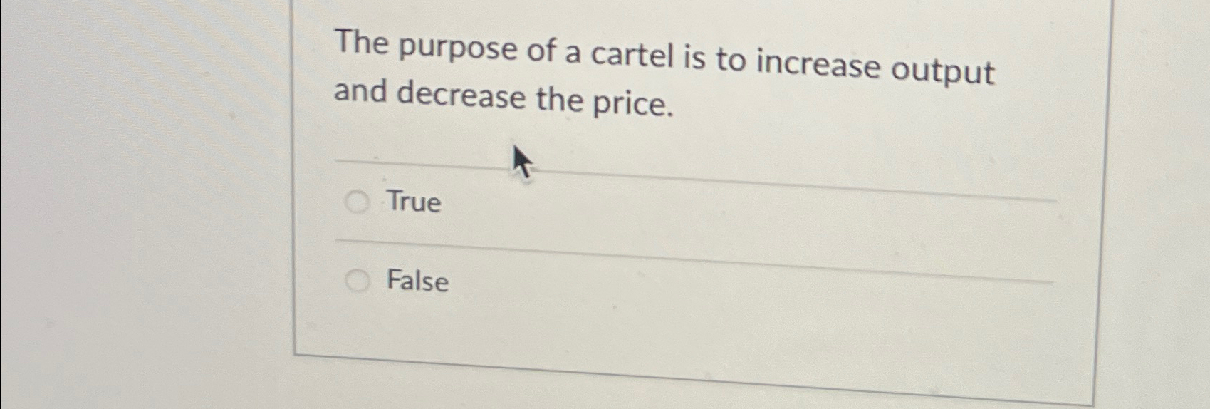 Solved The purpose of a cartel is to increase output and | Chegg.com