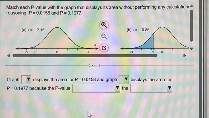 Solved Match each P-value with the graph that displays its | Chegg.com