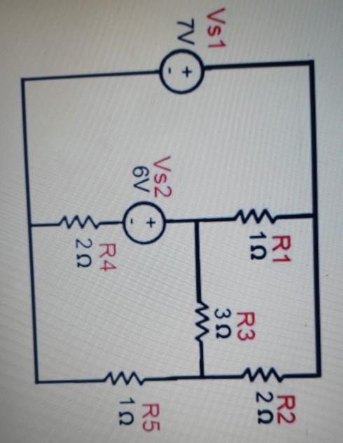Solved R1 1Ω R2 2 Ω R3 3Ω Vs1 7V Vs2 6V R5 1Ω R4 Σ 2Ω | Chegg.com