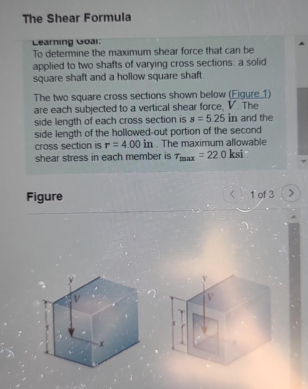 Solved The Shear Formula Learning voar: To determine the | Chegg.com