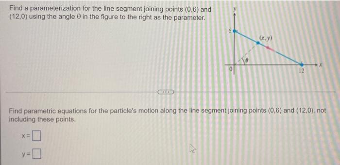 Solved Find A Parameterization For The Line Segment Joining