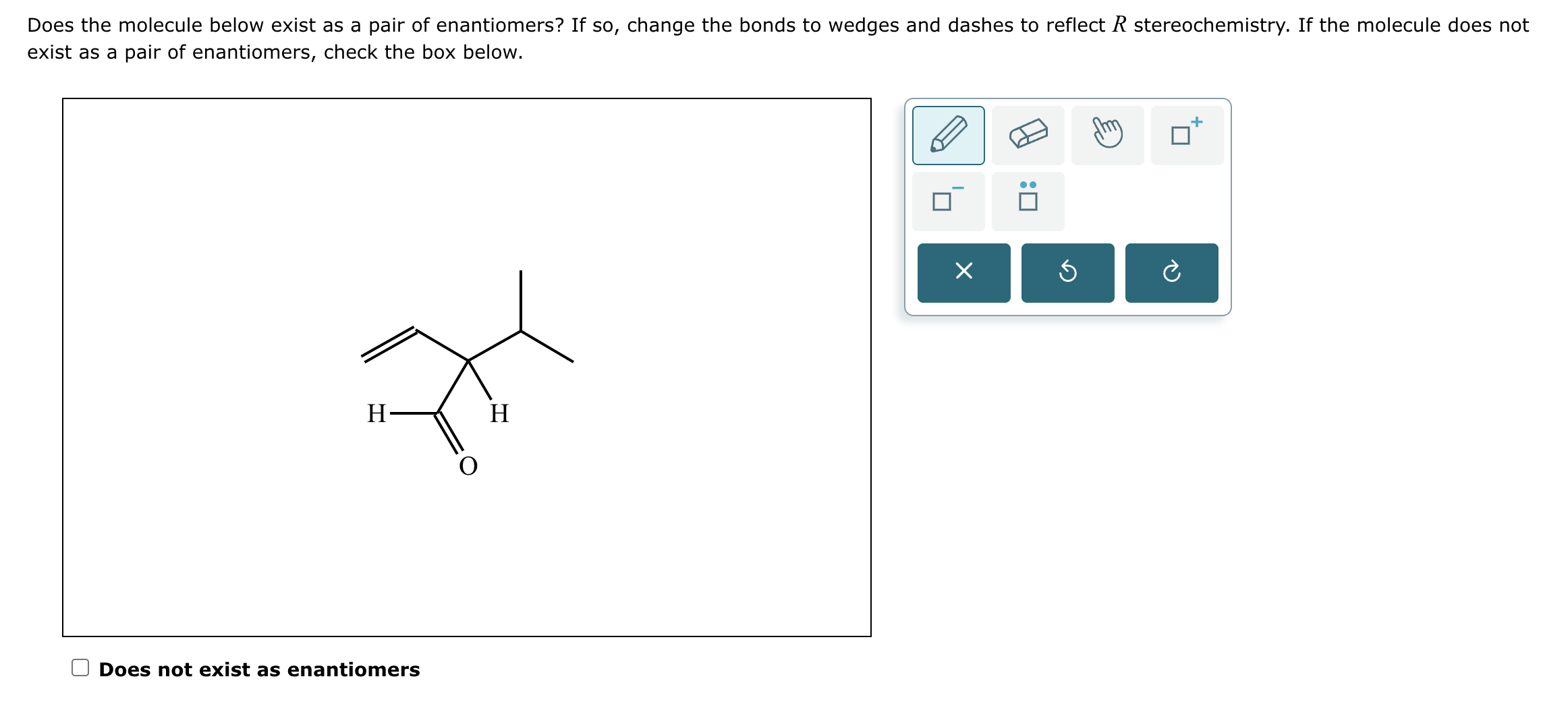 Solved Does the molecule below exist as ﻿a pair of | Chegg.com