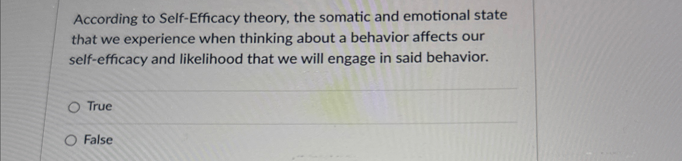 Solved According to Self-Efficacy theory, the somatic and | Chegg.com