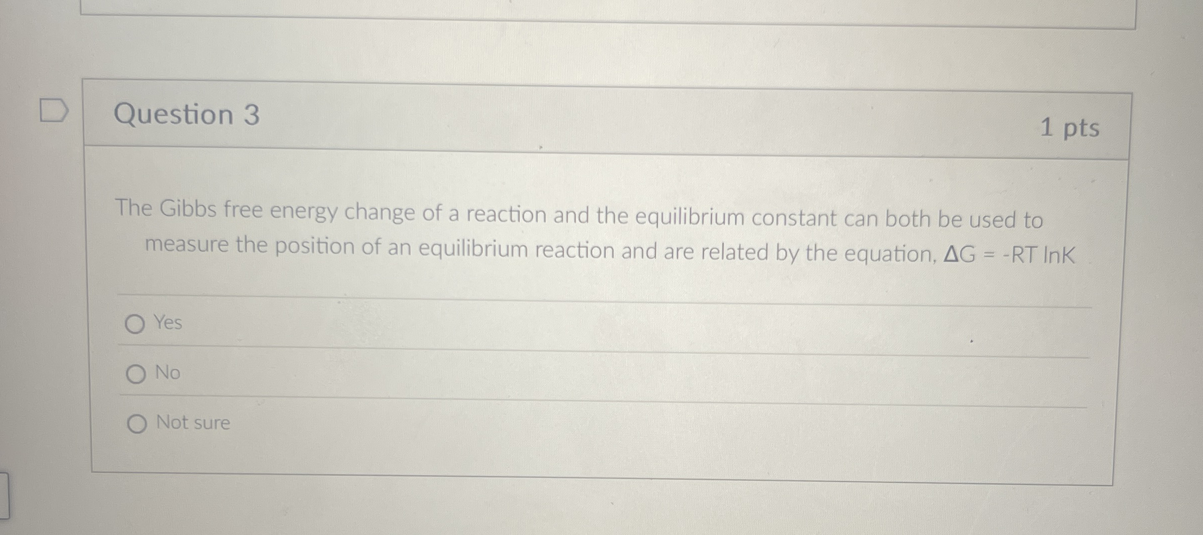 Solved Question 31 ﻿ptsThe Gibbs free energy change of a | Chegg.com