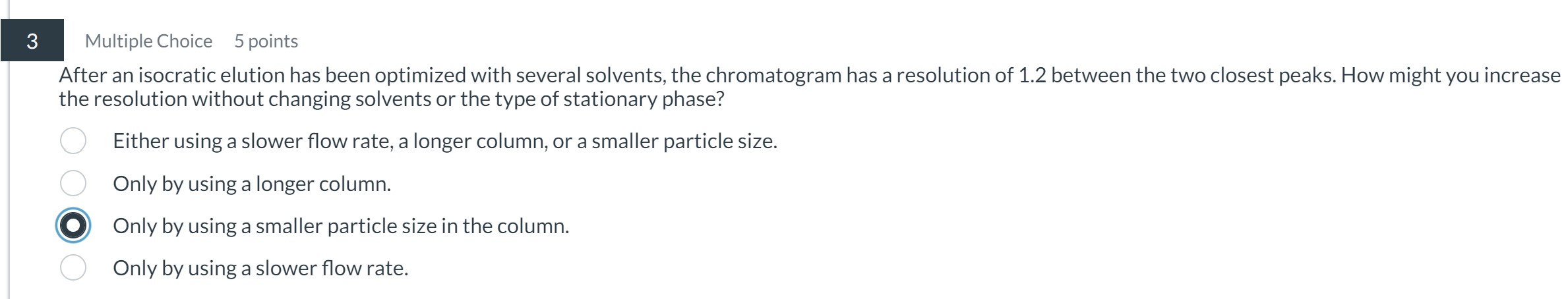 Solved After an isocratic elution has been optimized with | Chegg.com
