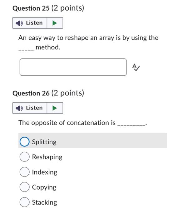 Solved An easy way to reshape an array is by using the | Chegg.com