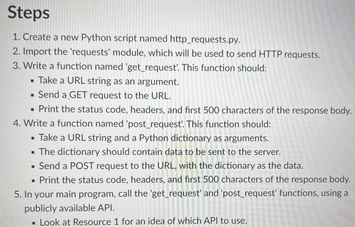 Solved 4. Write a function named 'post_request'. This | Chegg.com Solved 4. Write a function named 'post_request'. This | Chegg.com