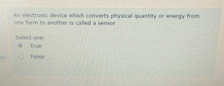 Solved An electronic device which converts physical quantity | Chegg.com