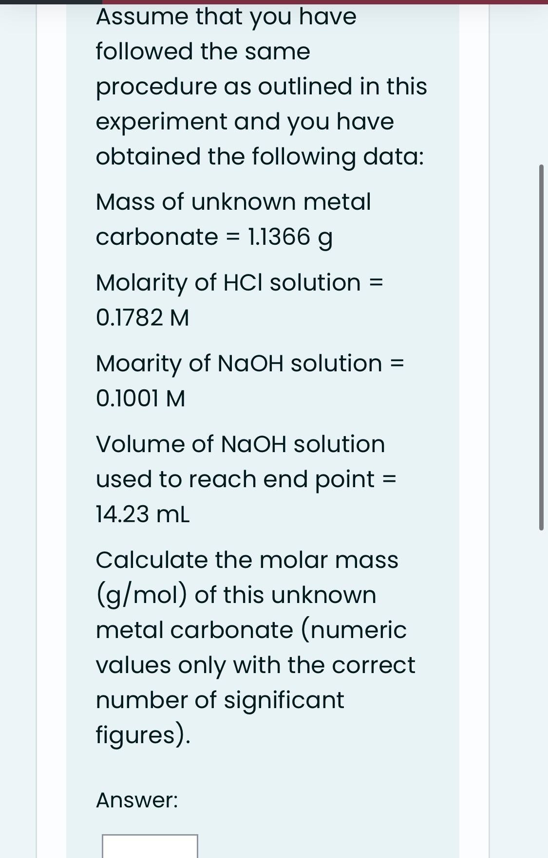 Assume that you have followed the same procedure as | Chegg.com