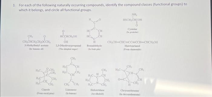 For each of the following naturally occurring | Chegg.com